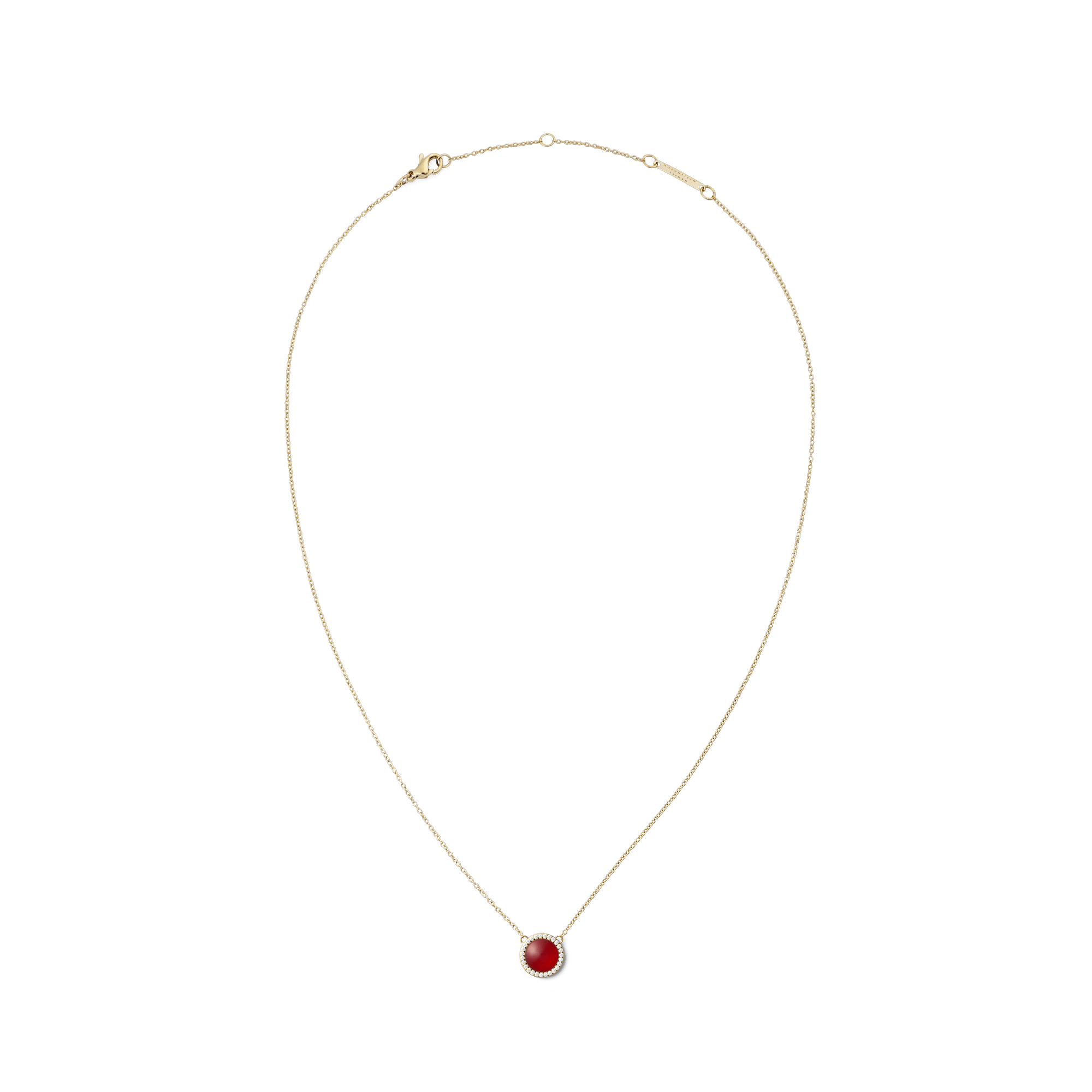 Audrey Necklace Red Agathe Gold