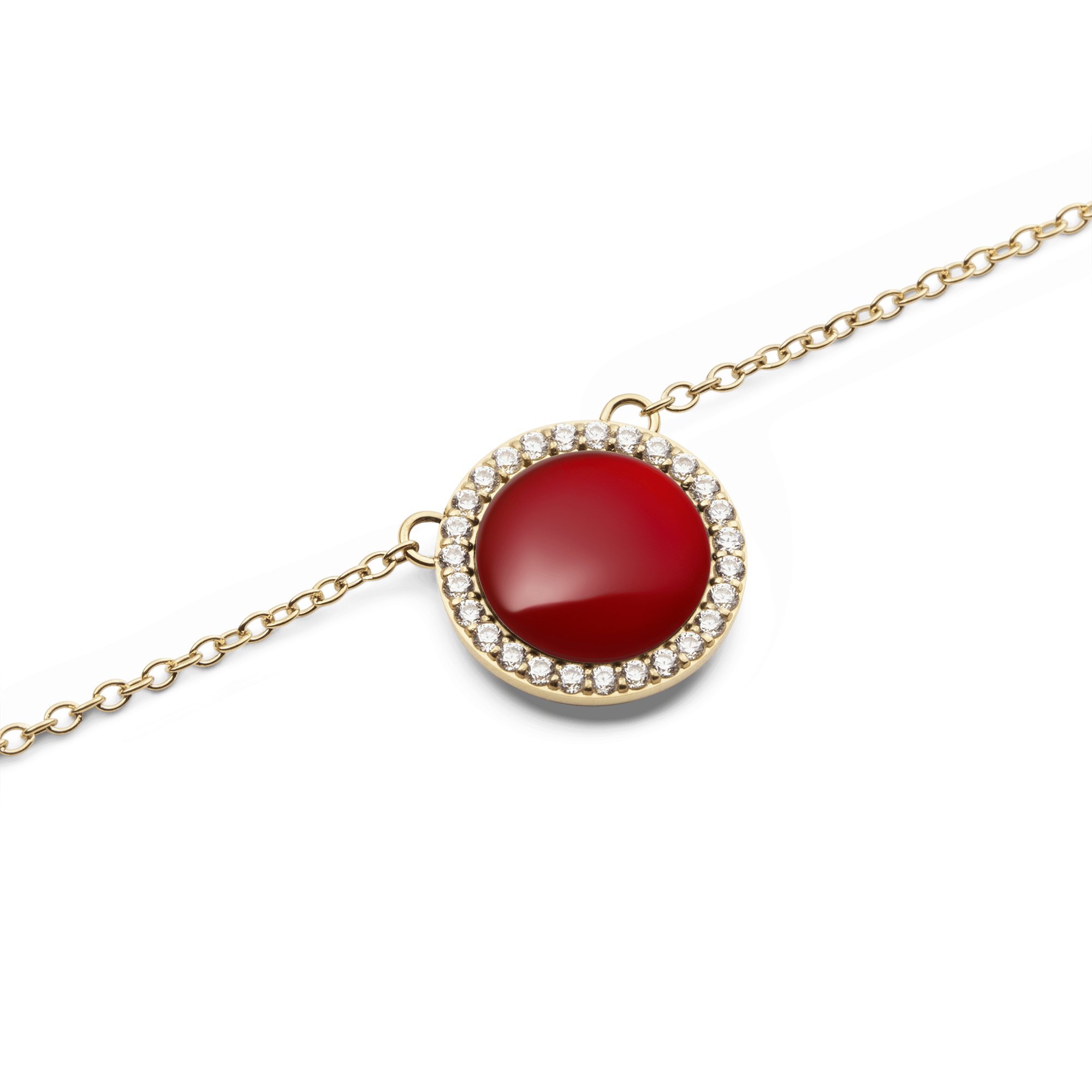 Audrey Necklace Red Agathe Gold