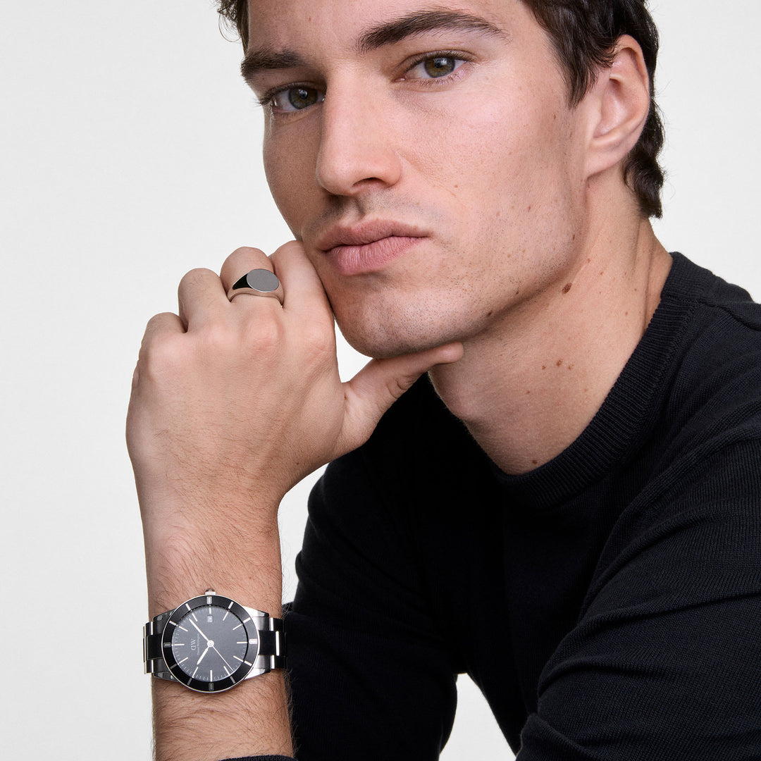 Iconic Paradigma Black & Classic Signet Ring Set | DW