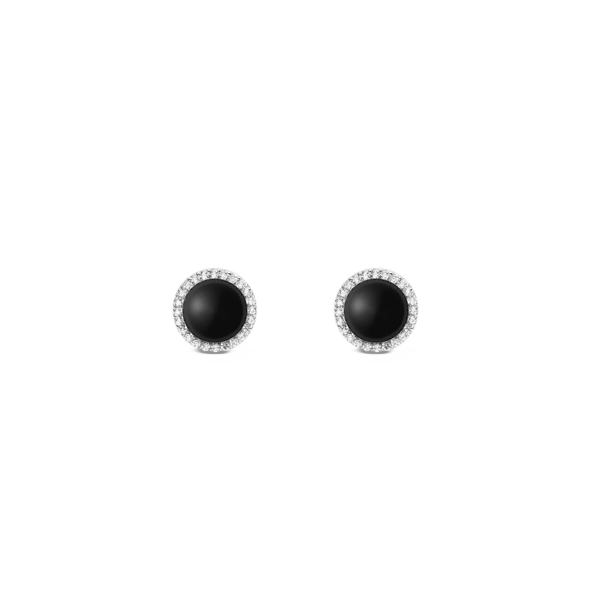 Audrey Earrings Black Agathe Silver