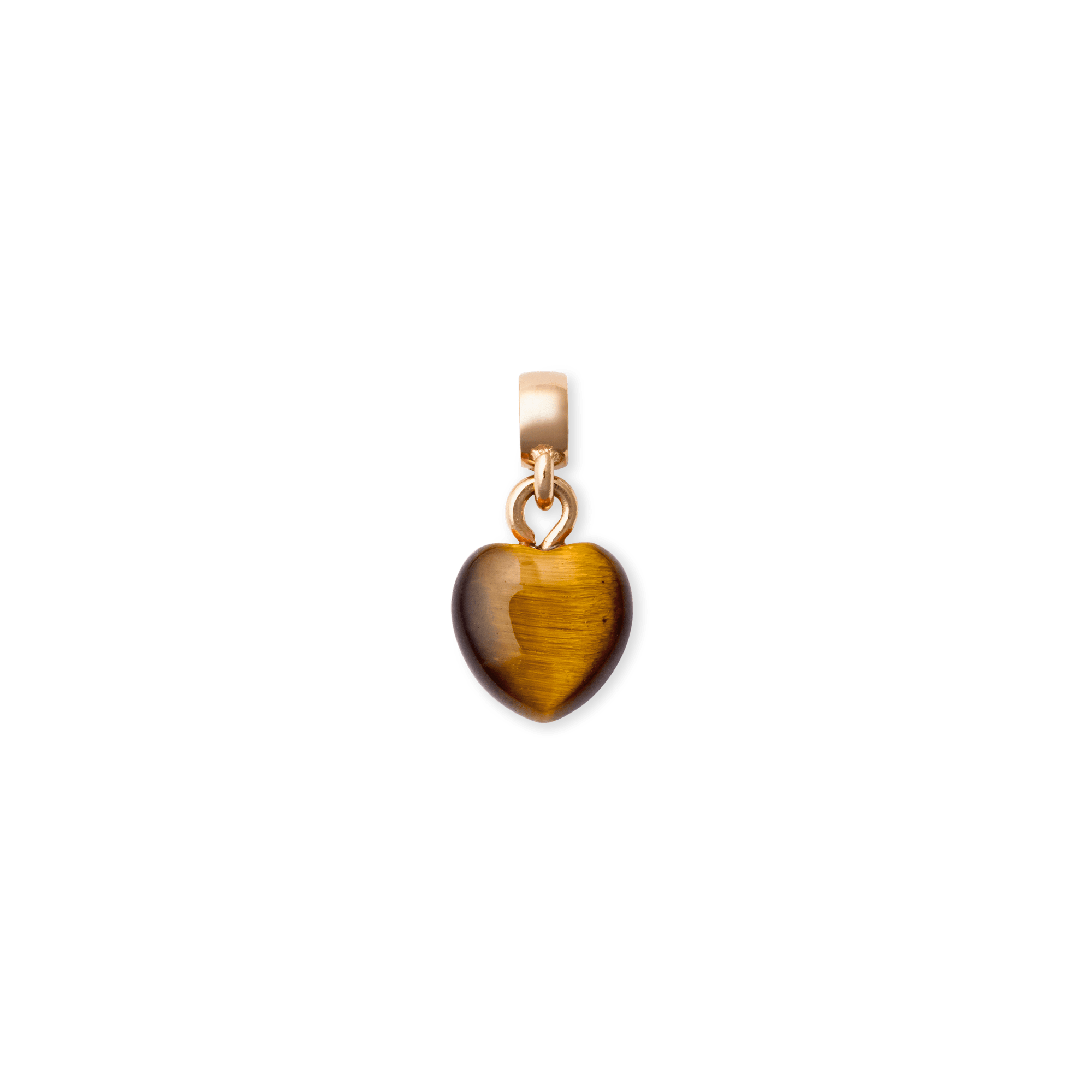 Tiger eye Heart Rose Gold Charm