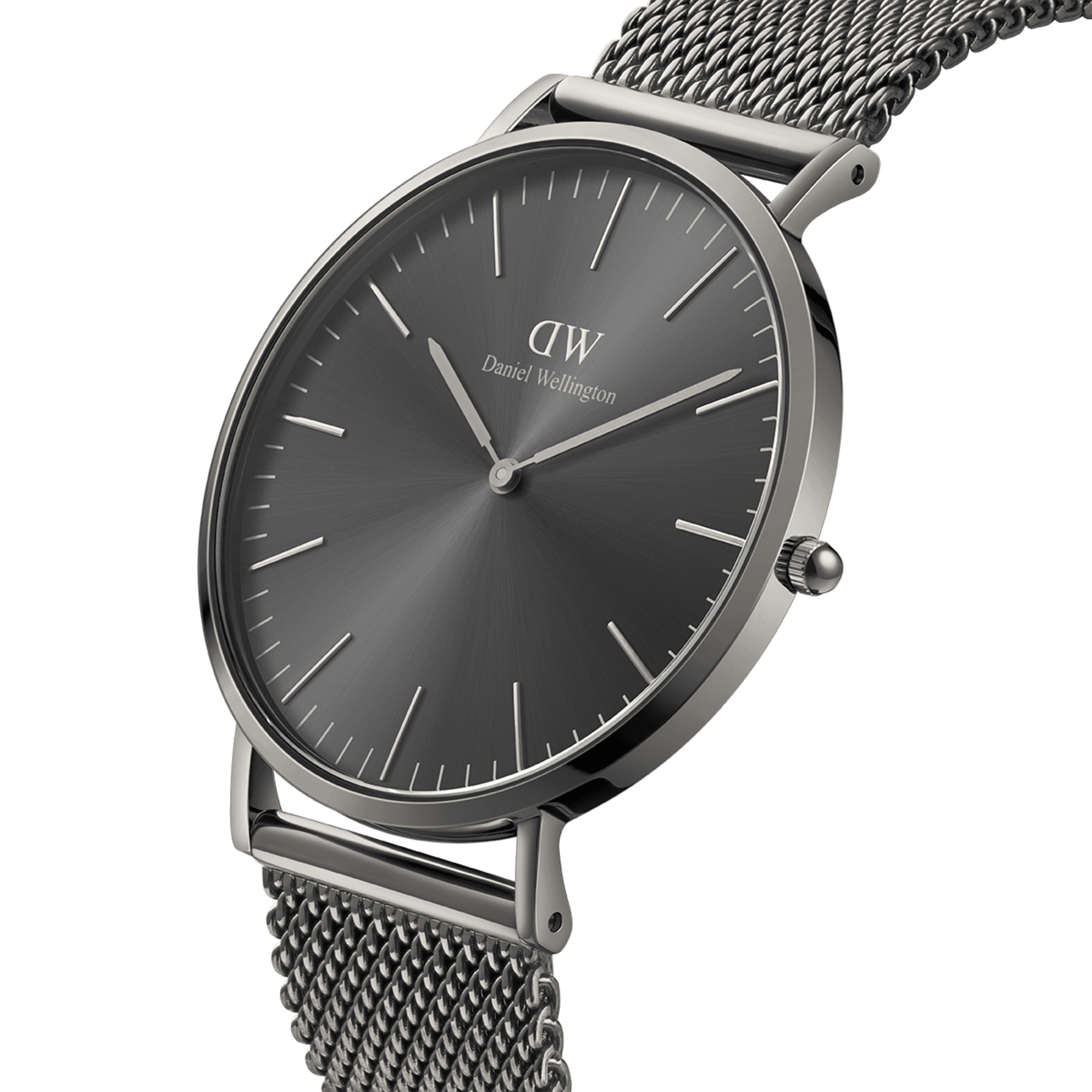 Mesh Graphite - Classic silver watch with grey dial | DW